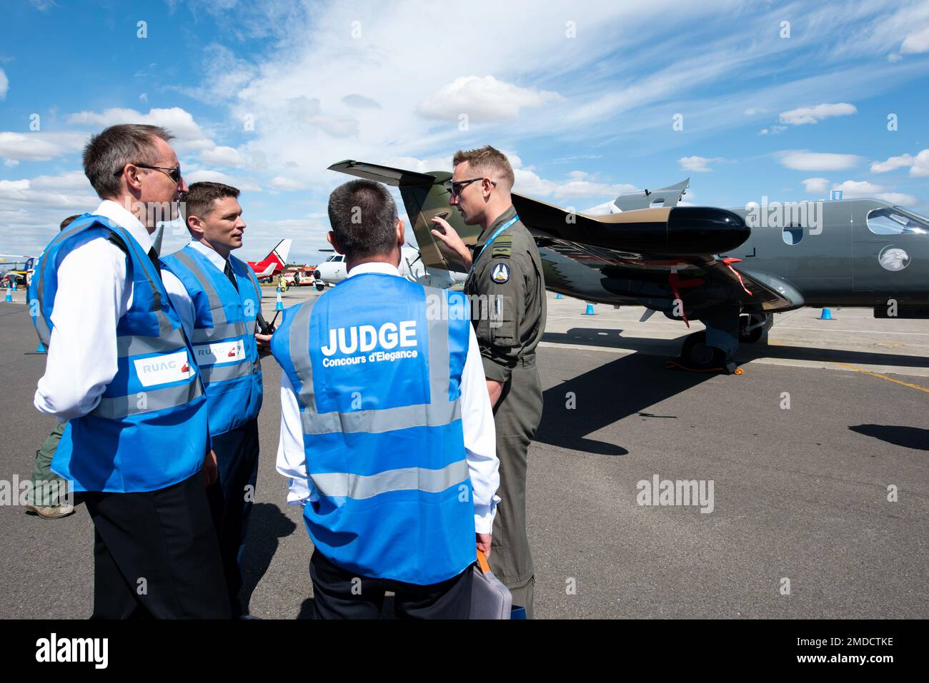 U.S. Air Force Lt. Col. Jeremy Stover, center, 420th Air Base Squadron ...