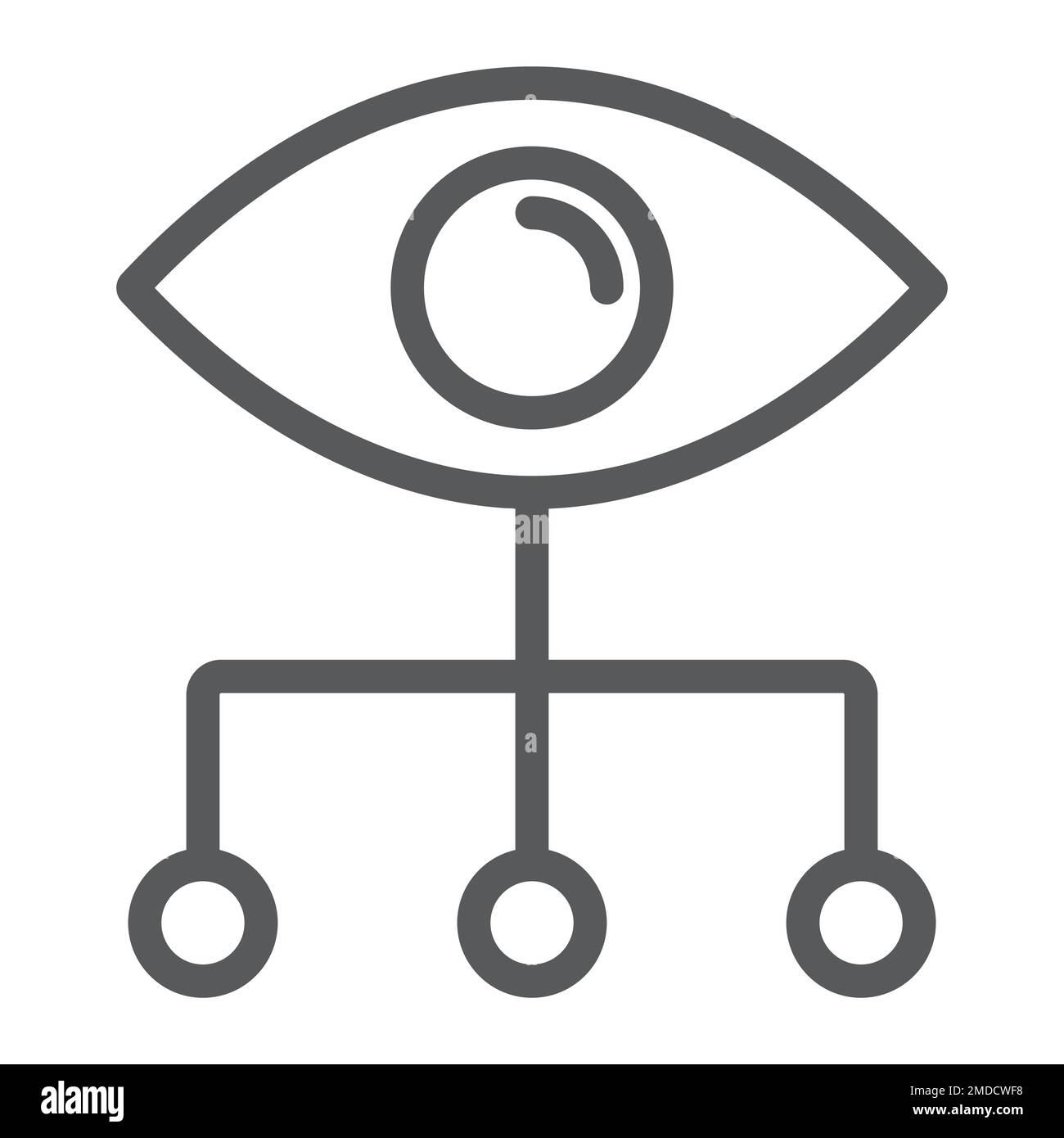 Data Visualization line icon, data and analytics, eye sign, vector graphics, a linear pattern on ...