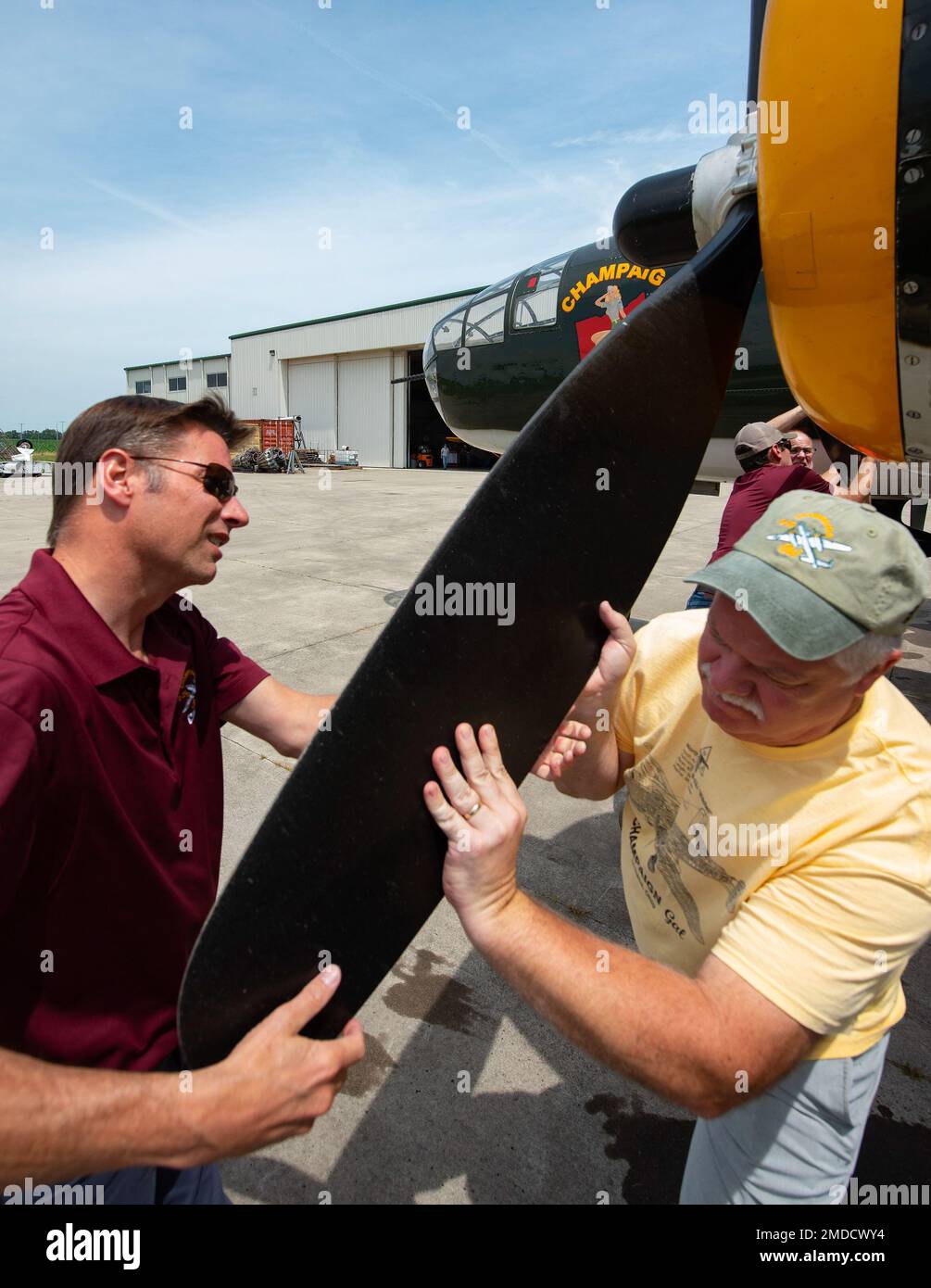 Dave Shiffer (left), Champaign Aviation Museum executive director and ...