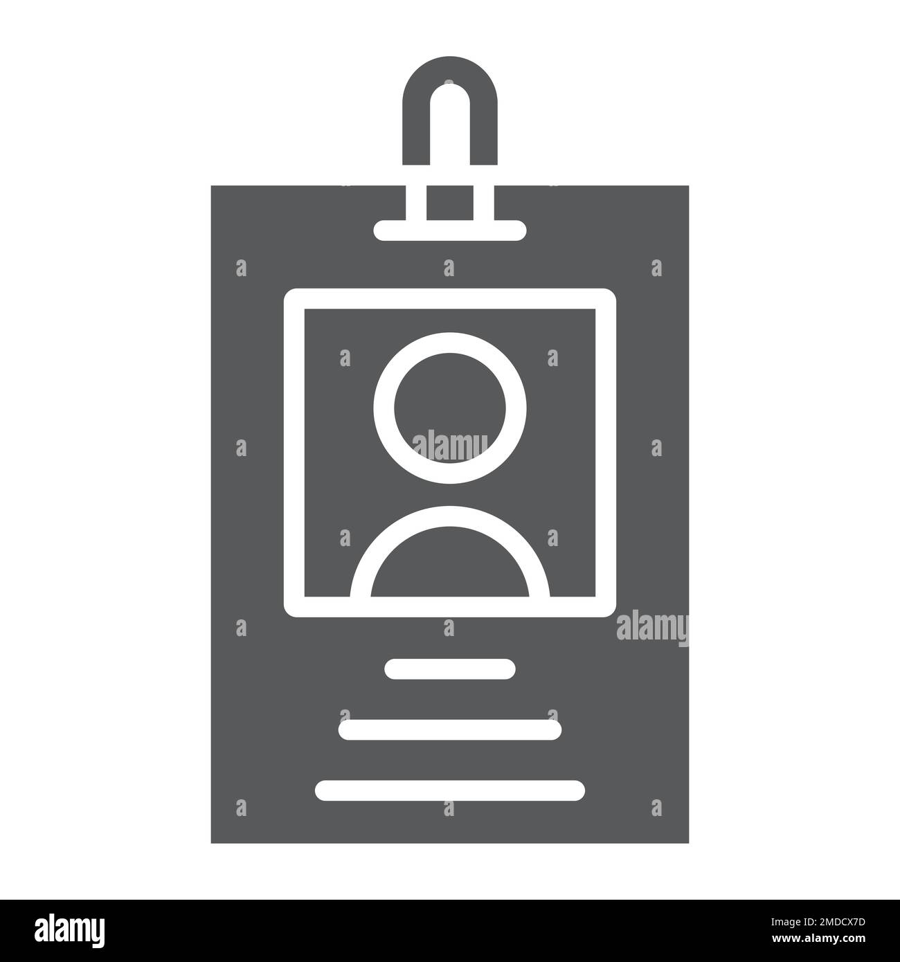 Office badge glyph icon, office and work, card sign, vector graphics, a ...