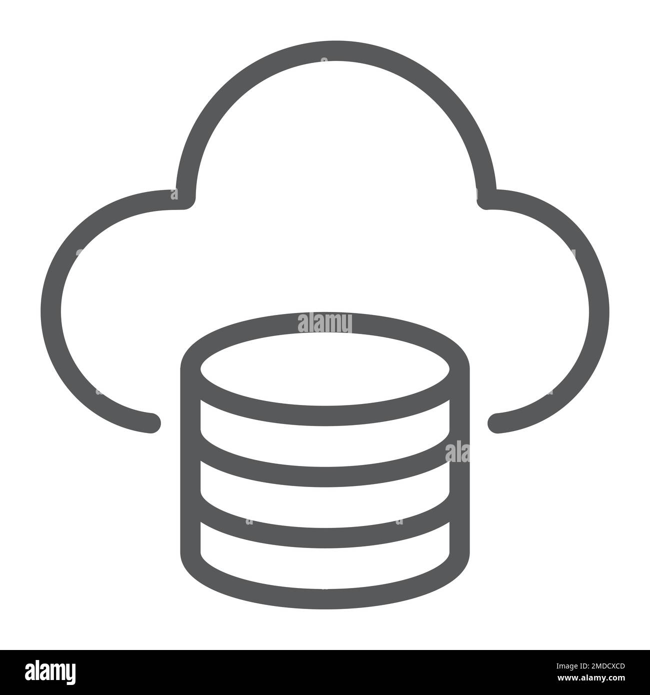 Cloud computing line icon, data and analytics, network sign, vector graphics, a linear pattern ...