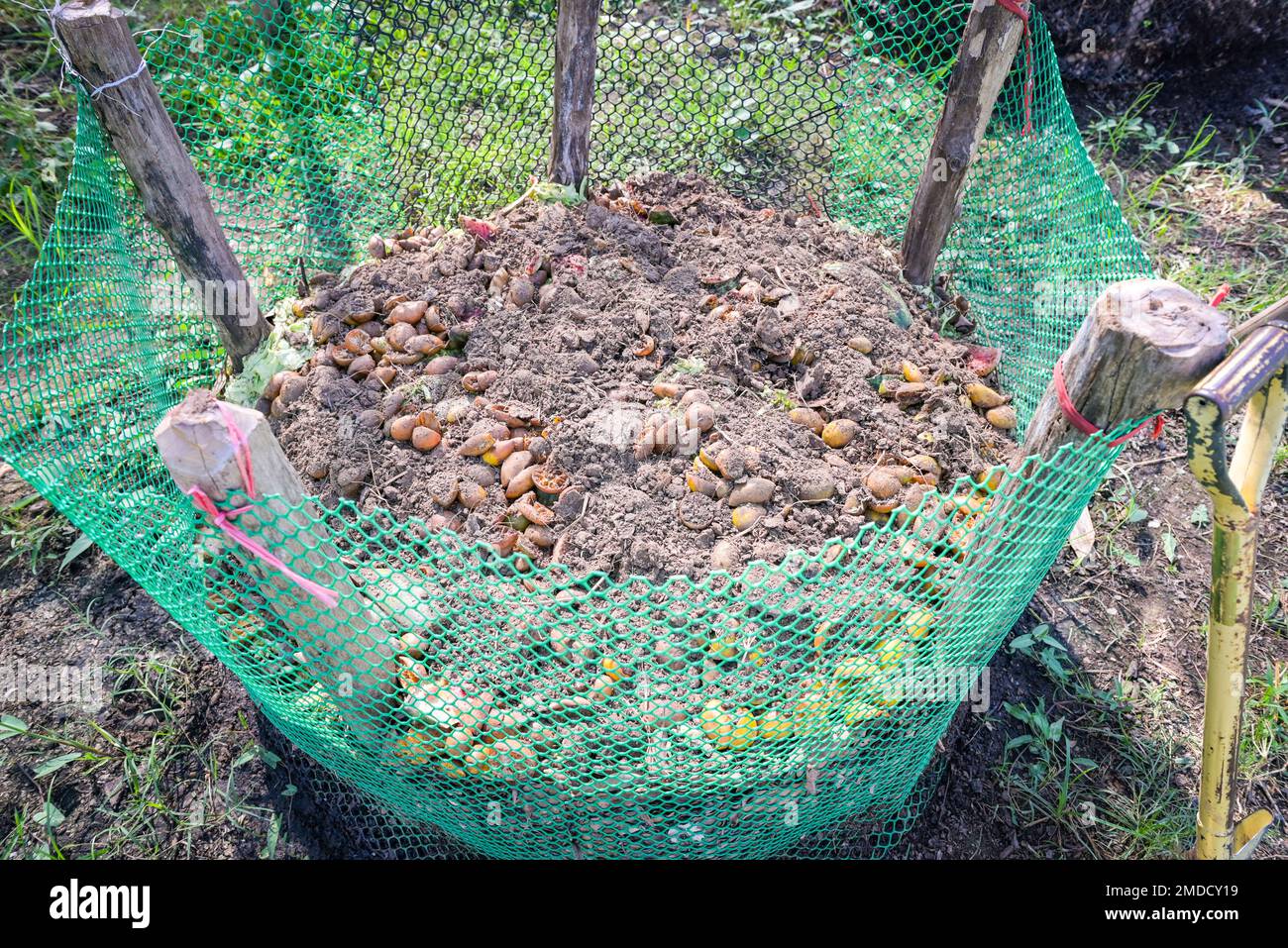 Bio composting - Fresh bio-waste and compost in the garden with food ...