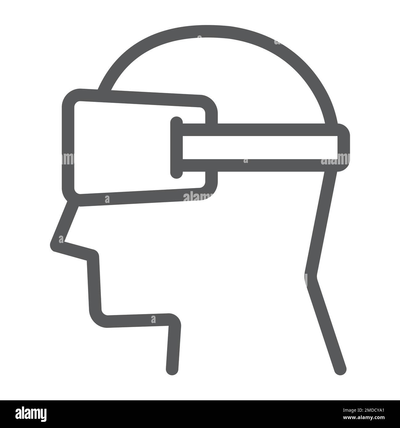 Virtual reality glasses line icon, electronic and device, headset sign ...