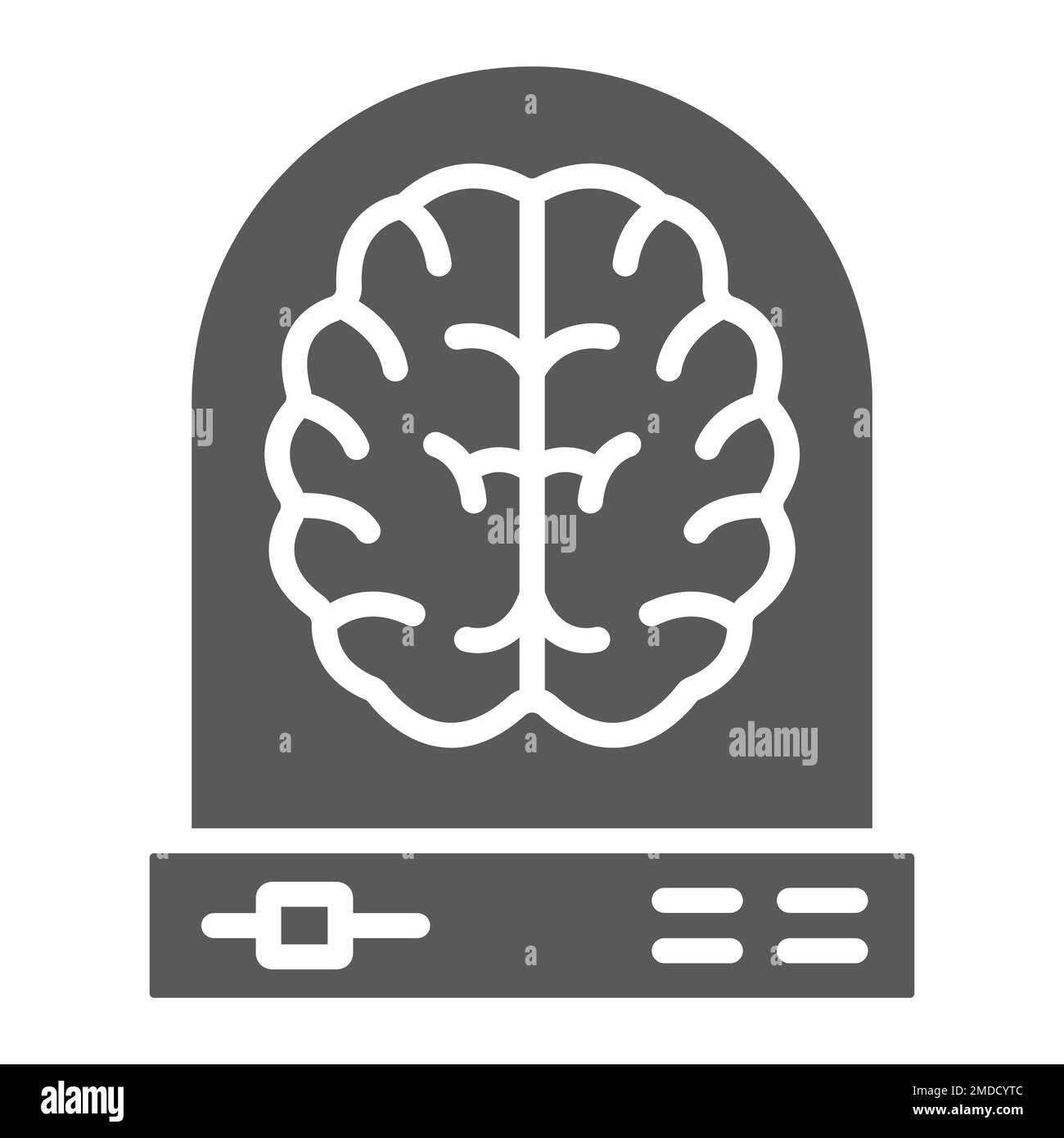 Machine learning glyph icon, data and analytics, brain sign, vector ...