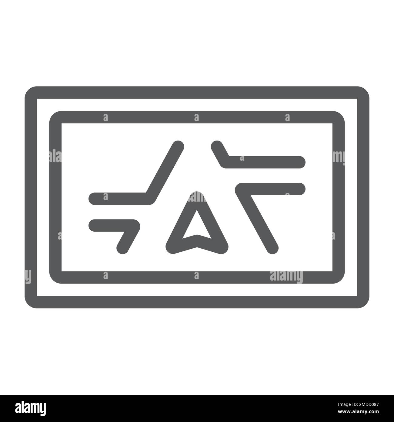 Gps navigator line icon, electronic and device, monitor map sign, vector graphics, a linear ...