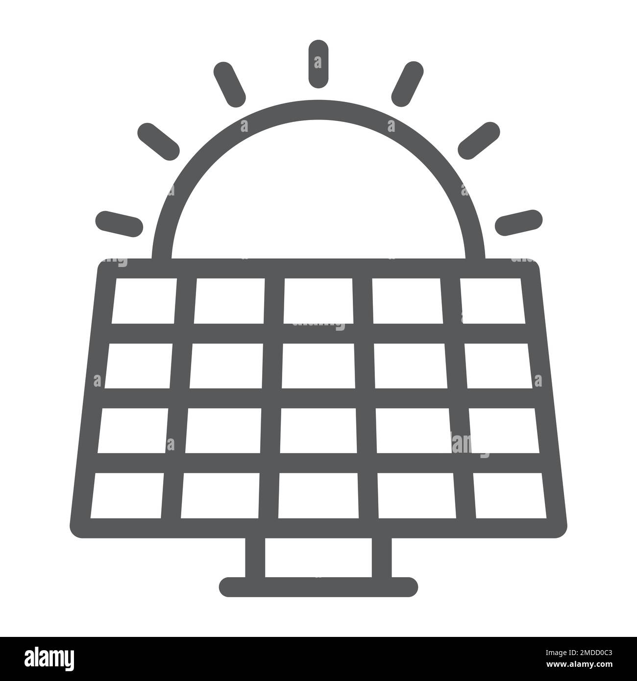 Solar panel line icon, ecology and energy, green energy sign, vector ...