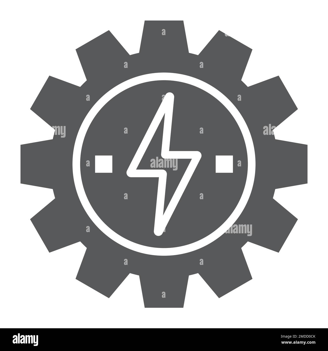 Gear with lightning glyph icon, ecology and energy, energy development ...
