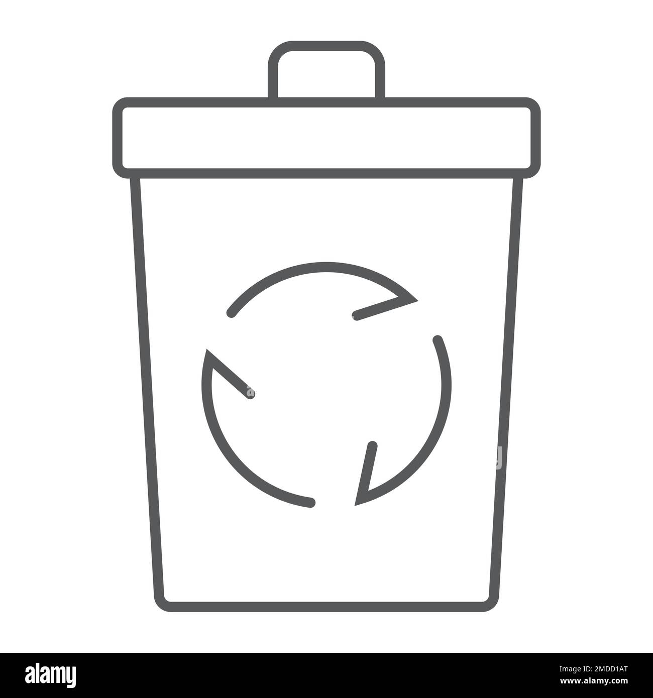 Recycle bin thin line icon, ecology and energy, trash sign, vector ...