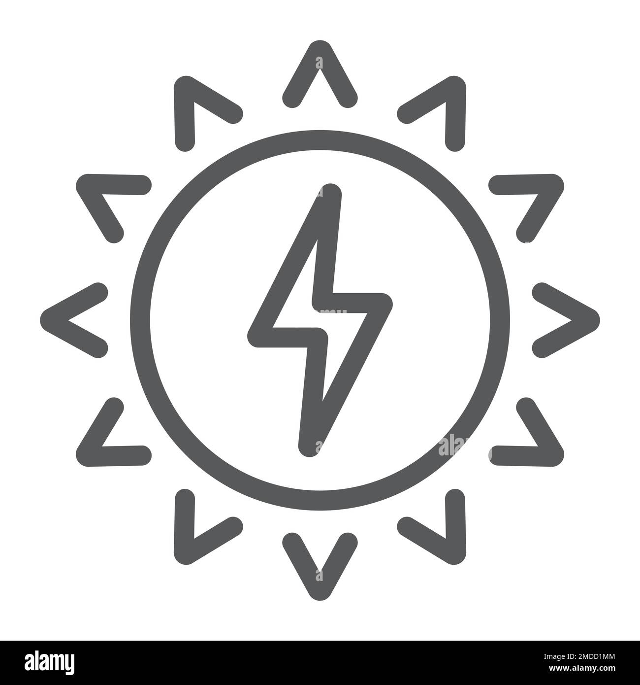 Solar energy line icon, ecology and energy, green energy sign, vector ...