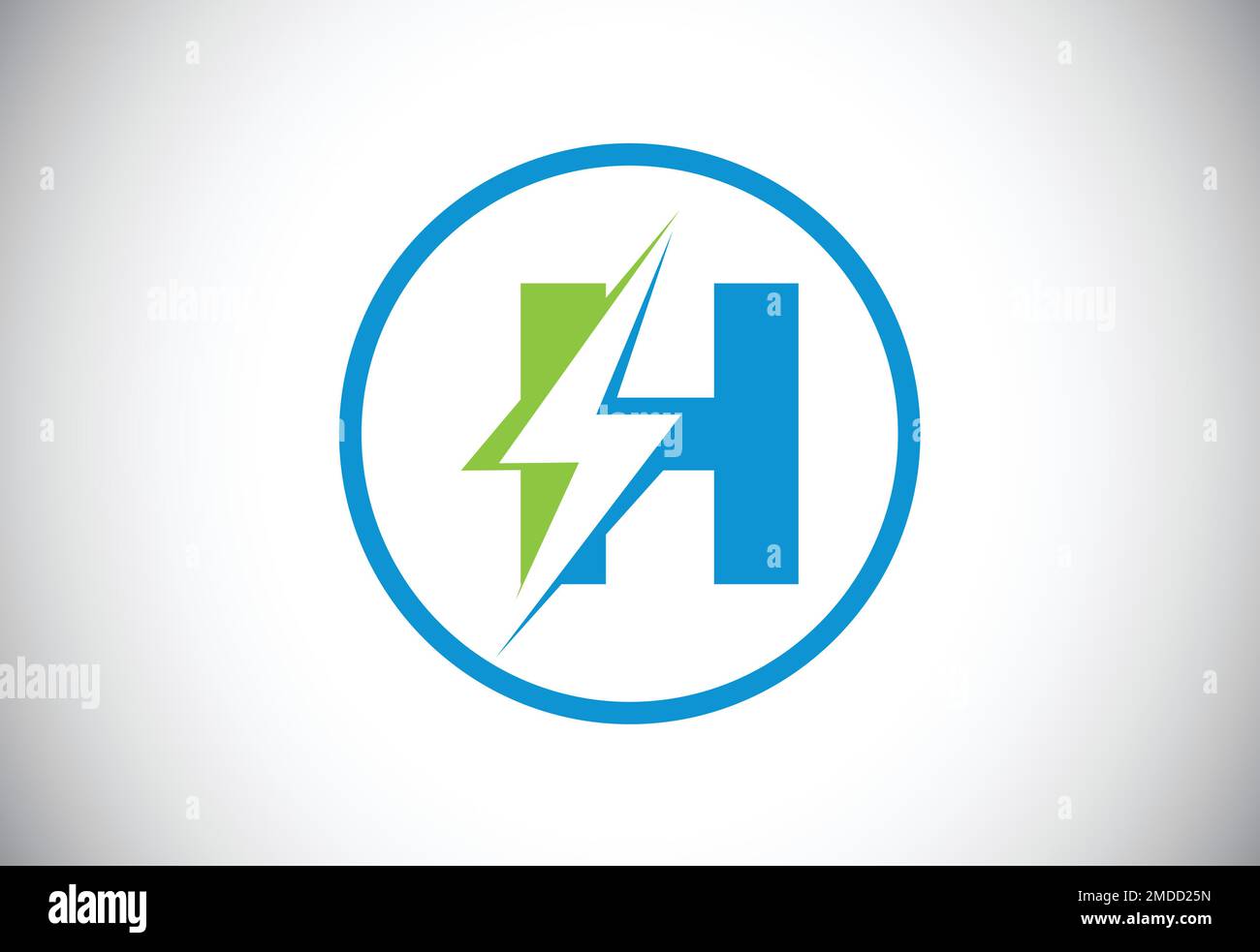Initial H letter logo design with lighting thunder bolt. Electric bolt ...