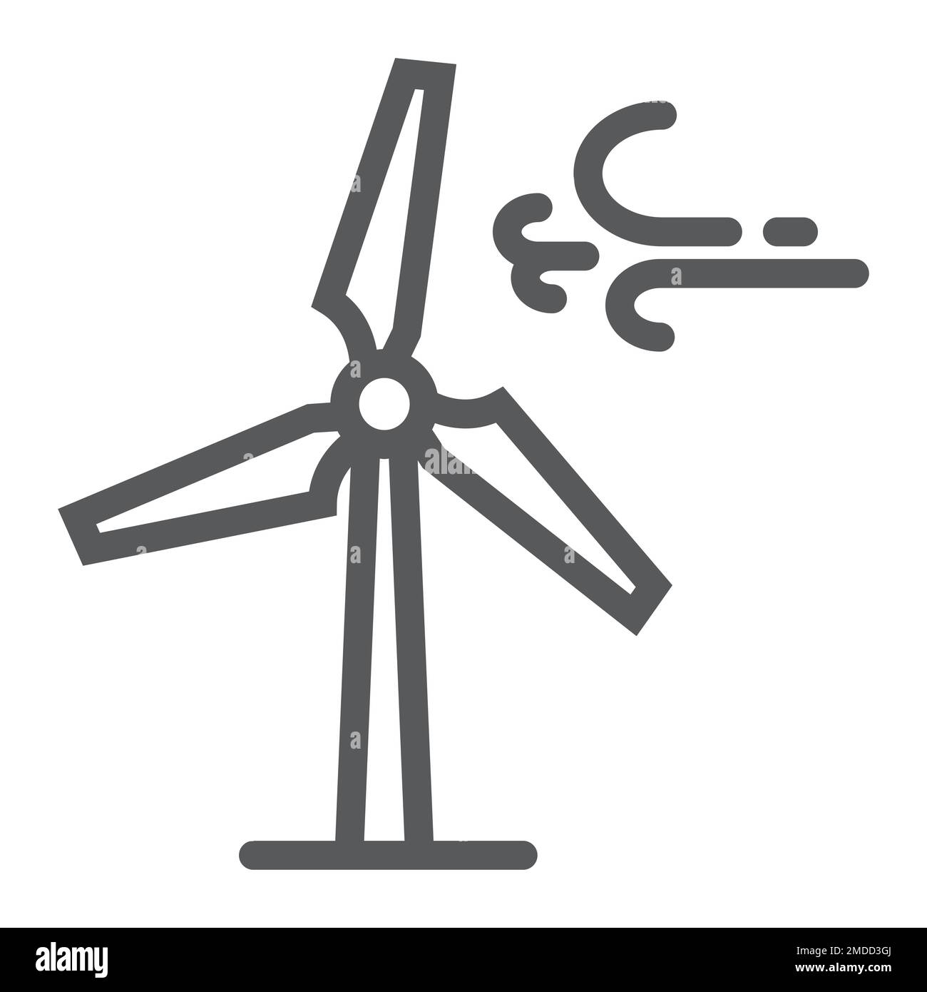 Wind turbine line icon, ecology and energy, windmill sign, vector ...