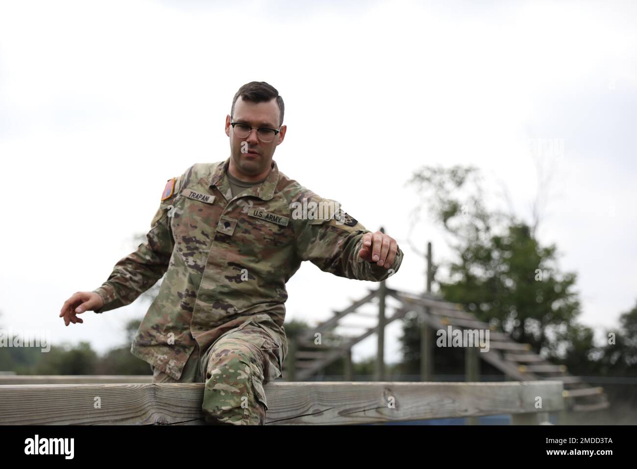 U.S. Army Spc. John Trapani, a public affairs specialist with the 109th ...