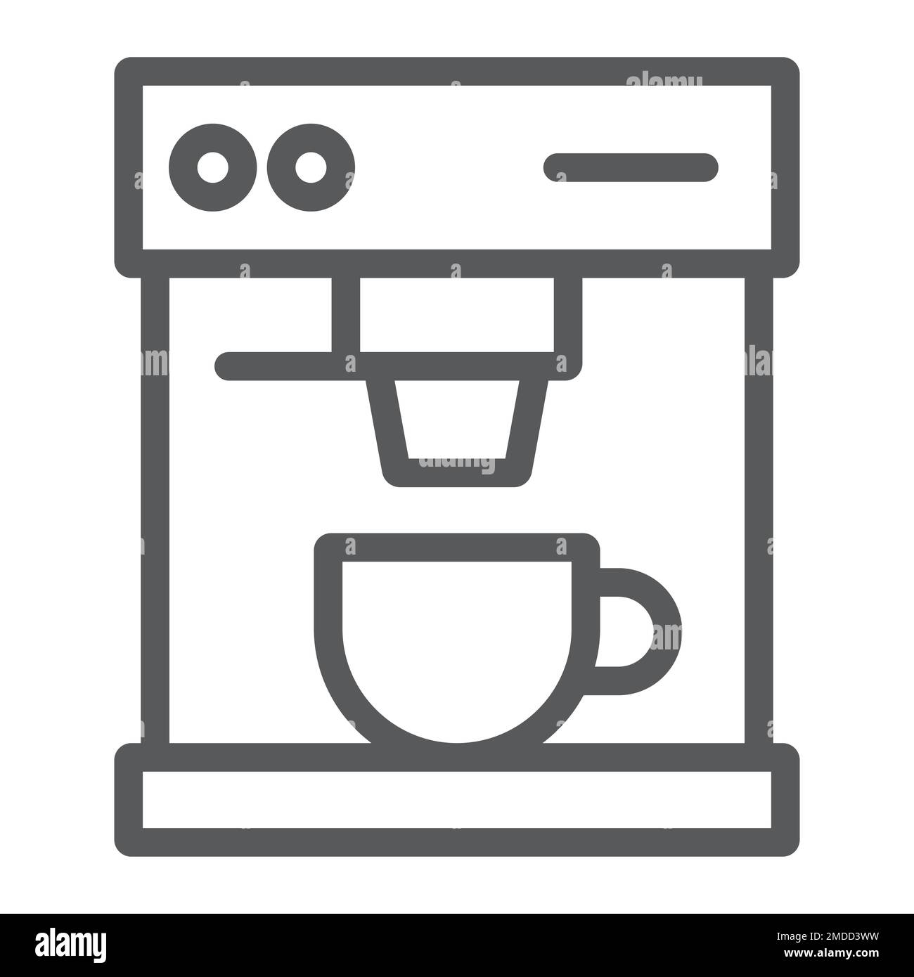 Coffee maker line icon, drink and espresso, cup sign, vector graphics ...