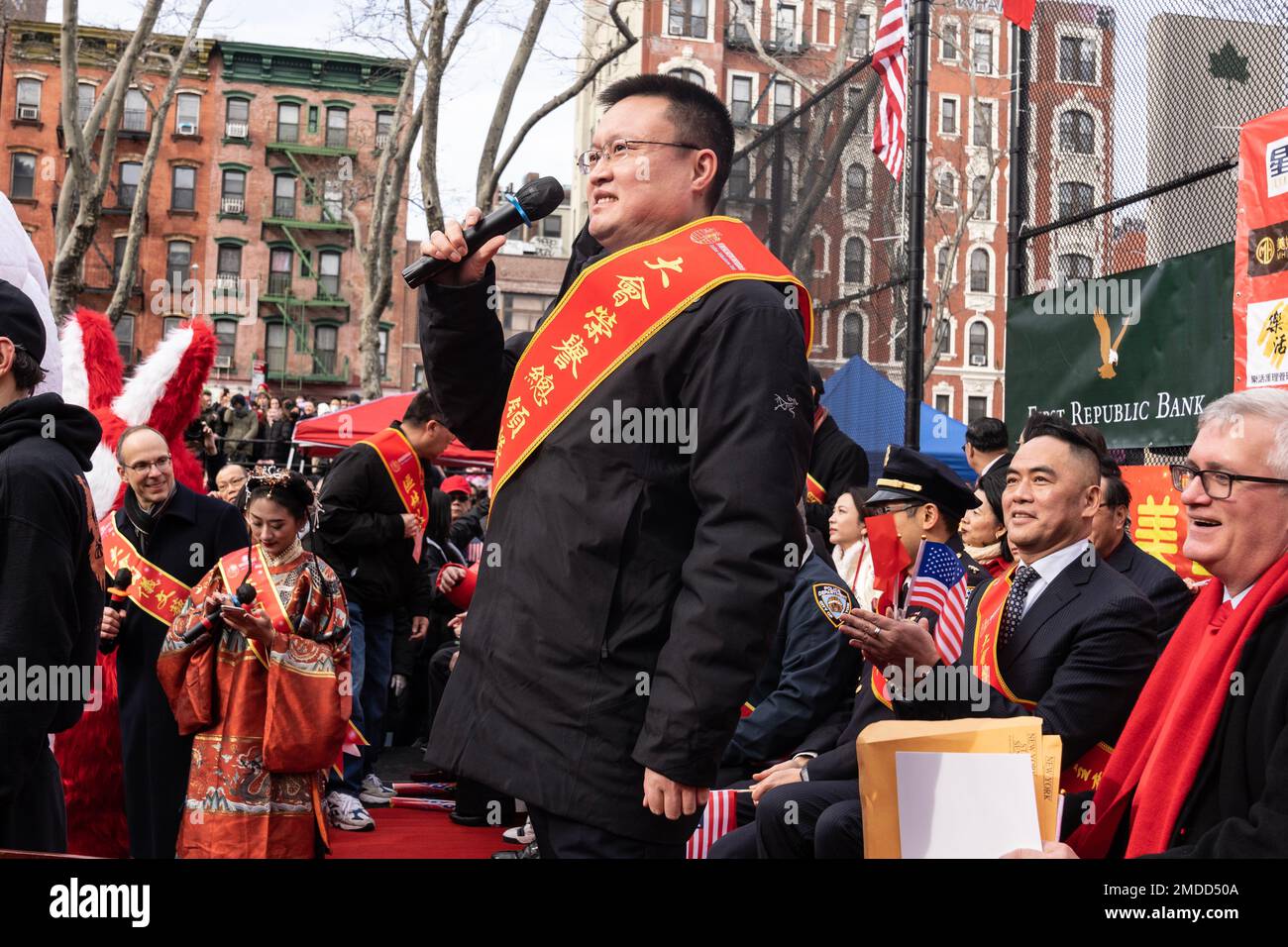 Consul General of People's Republic of China Huang Ping speaks during ...