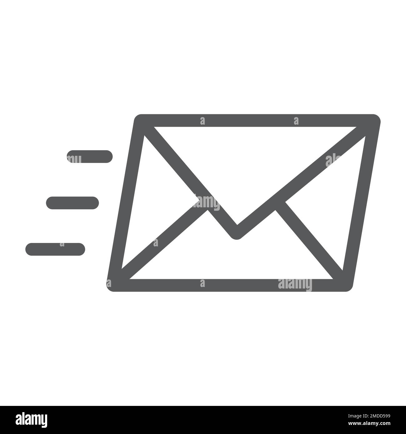 Email line icon, business and address, message sign, vector graphics, a ...
