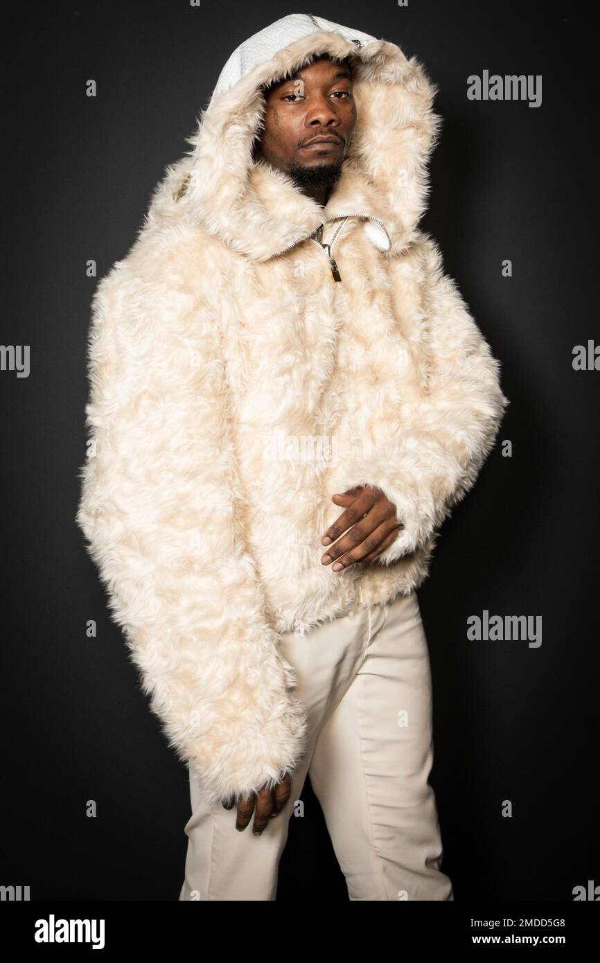 Offset poses for photographers prior to the Givenchy Spring-Summer 2022 ...