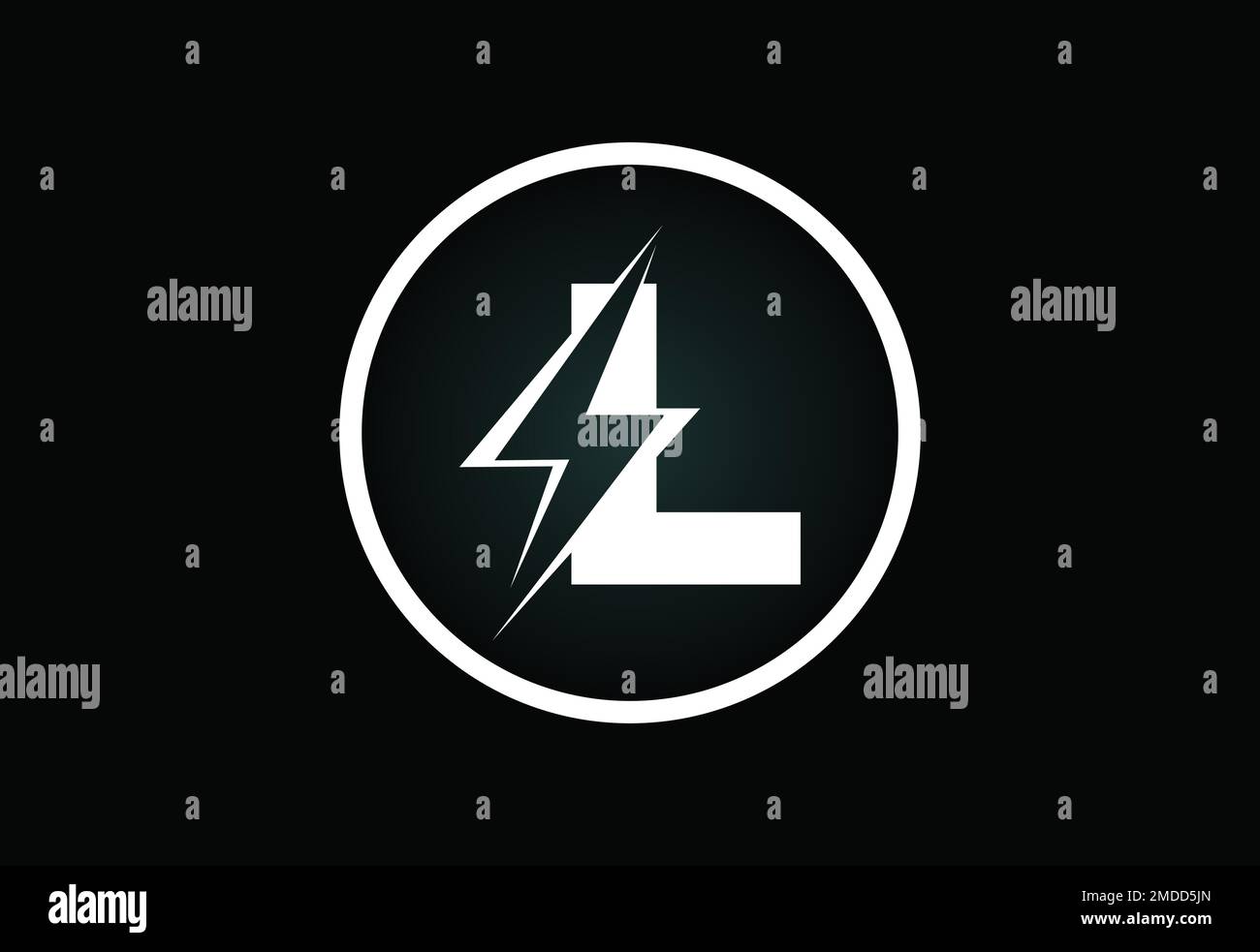 Initial L letter logo design with lighting thunder bolt. Electric bolt ...