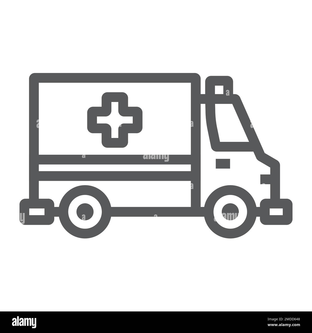 Ambulance line icon, emergency and hospital, transport sign, vector ...