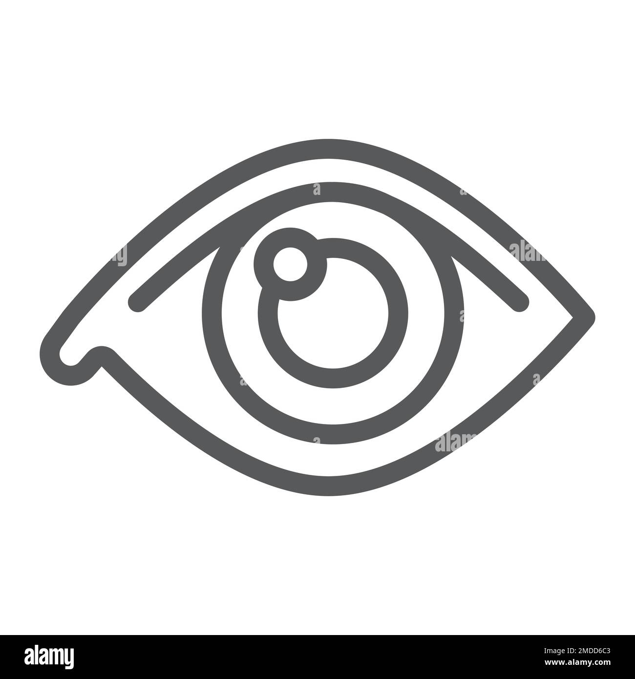 Eye line icon, anatomy and biology, ophthalmology sign, vector graphics ...