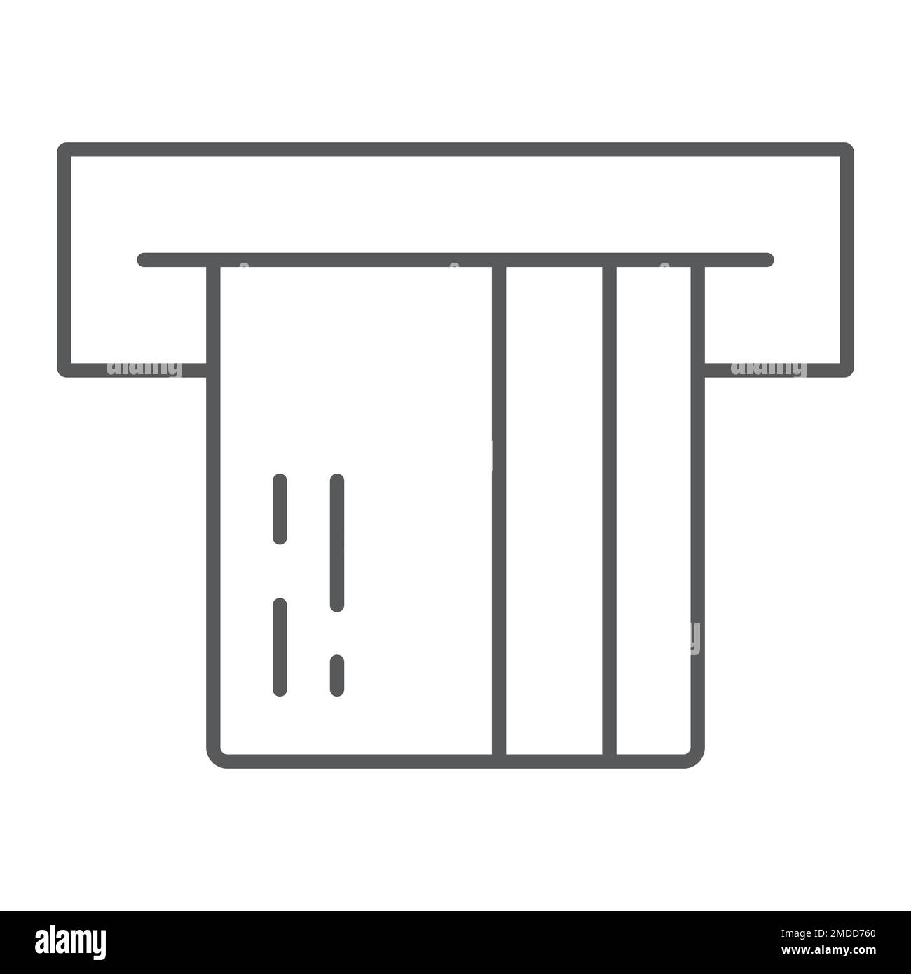 Atm thin line icon, finance and banking, insert sign, credit card ...