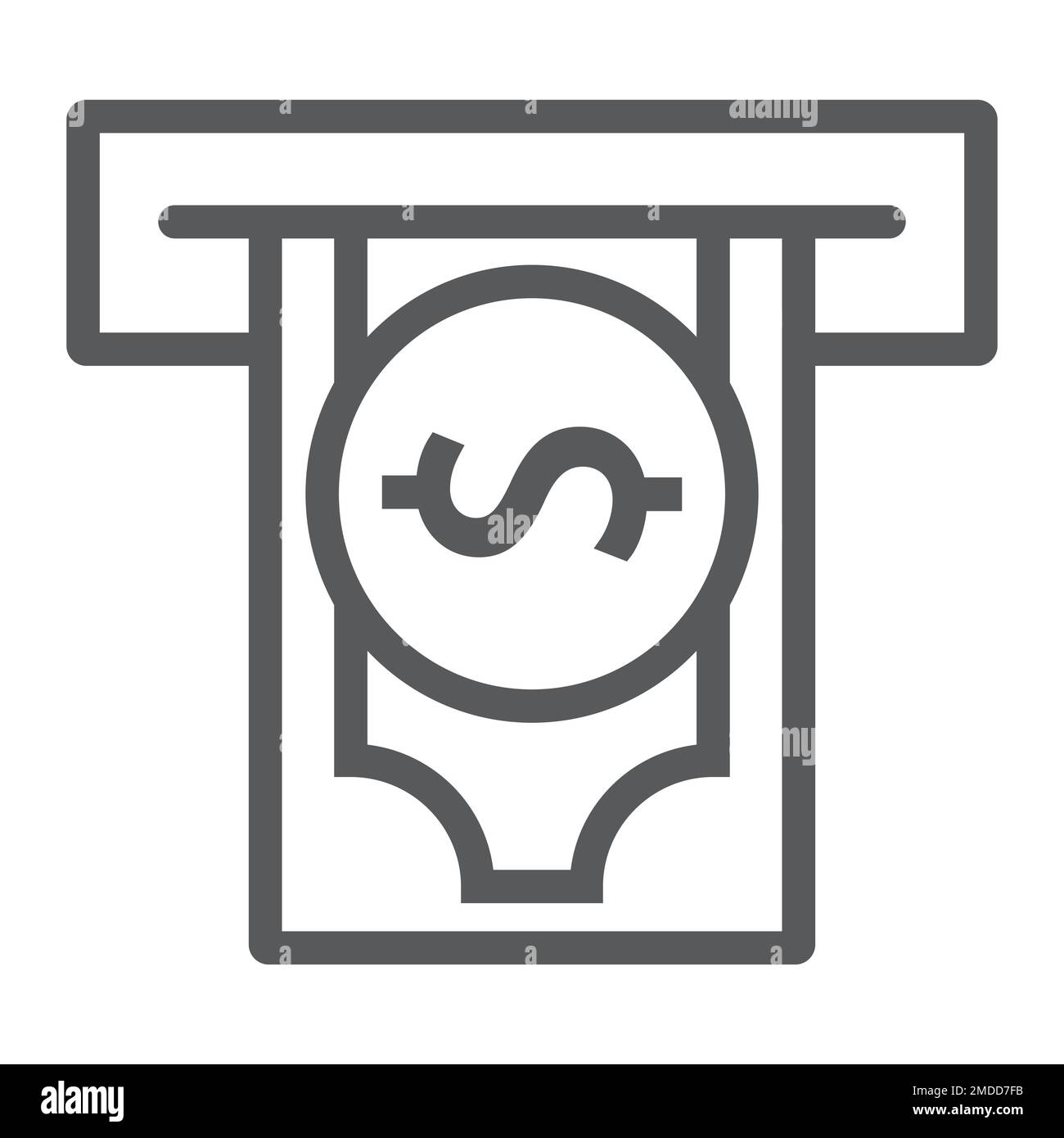 Insert money line icon, finance and banking, payment sign, vector ...