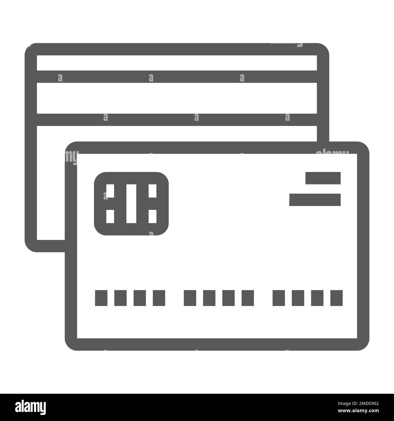 Credit card line icon, finance and banking, card sign, vector graphics ...