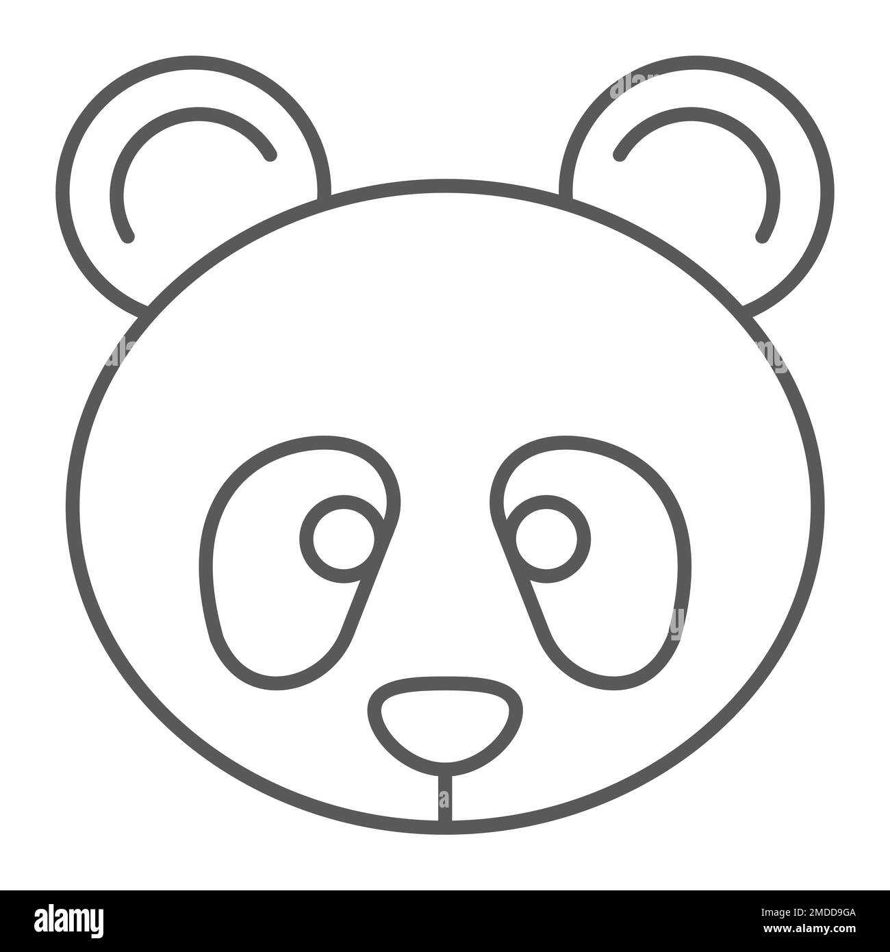 Panda thin line icon, zoo and animal, fauna sign, vector graphics, a ...