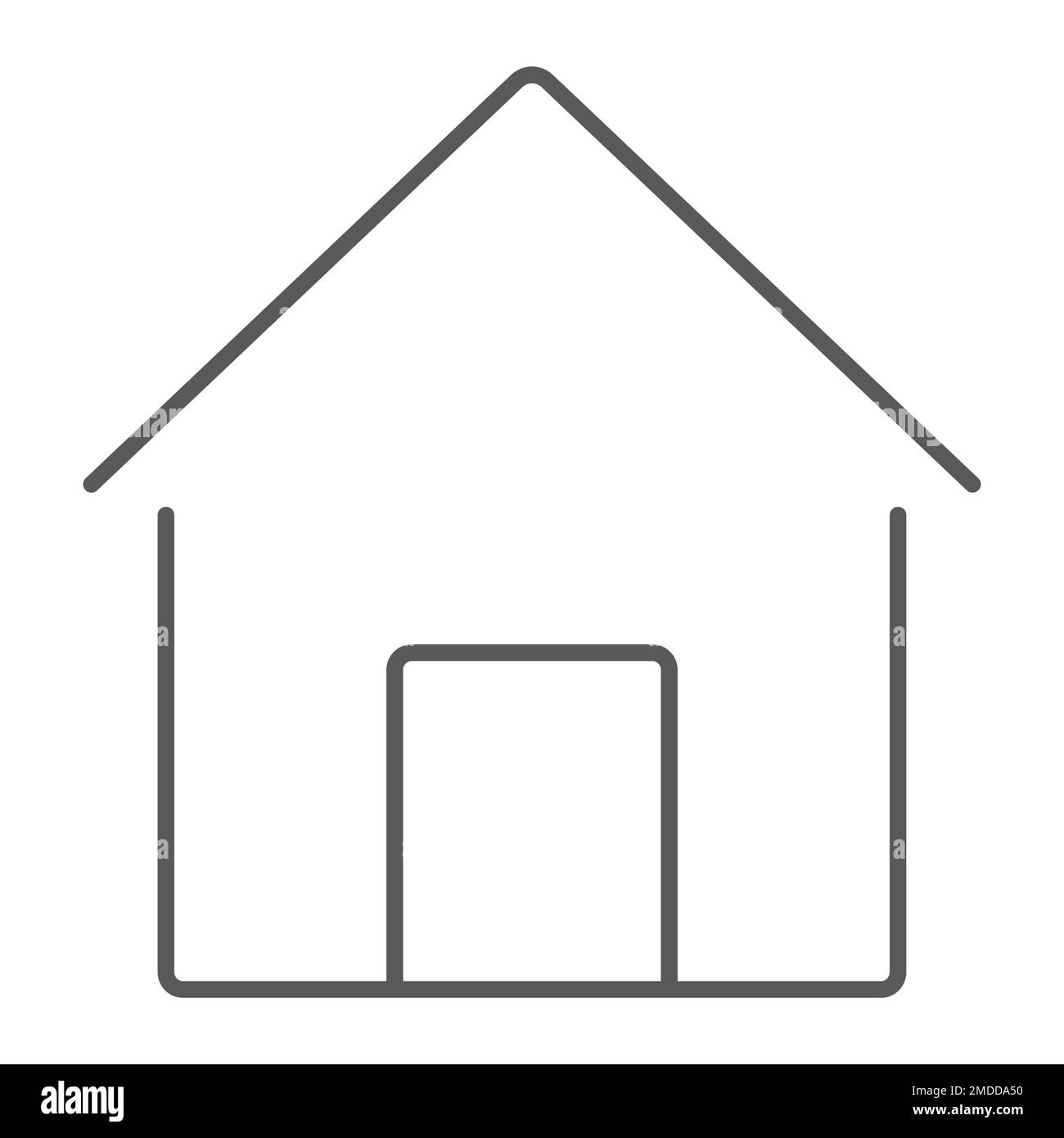 Home thin line icon, house and building, button sign, vector graphics ...