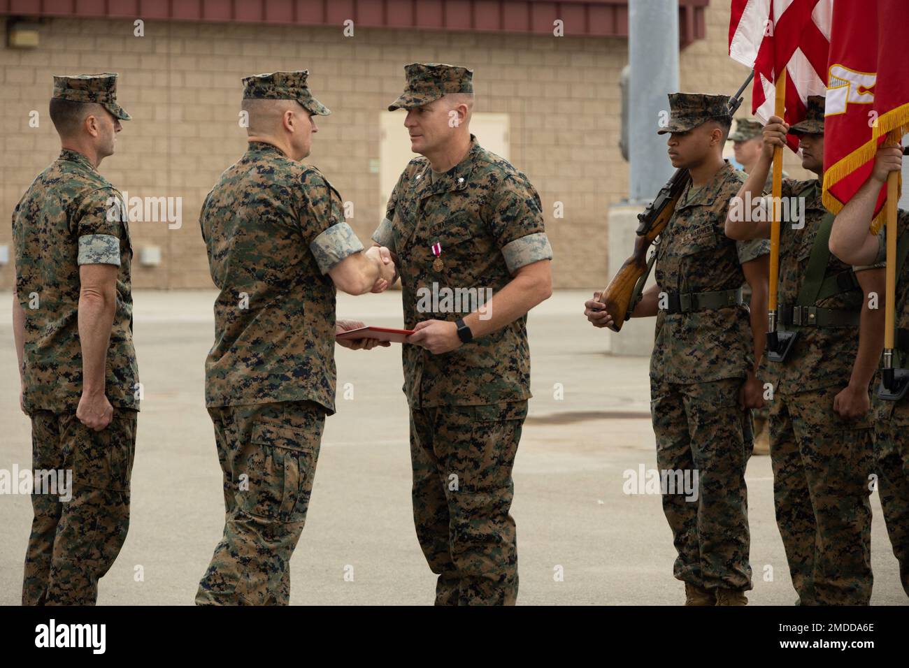 U.S. Marine Corps Lt. Col. Brian Riordan, the outgoing commanding ...