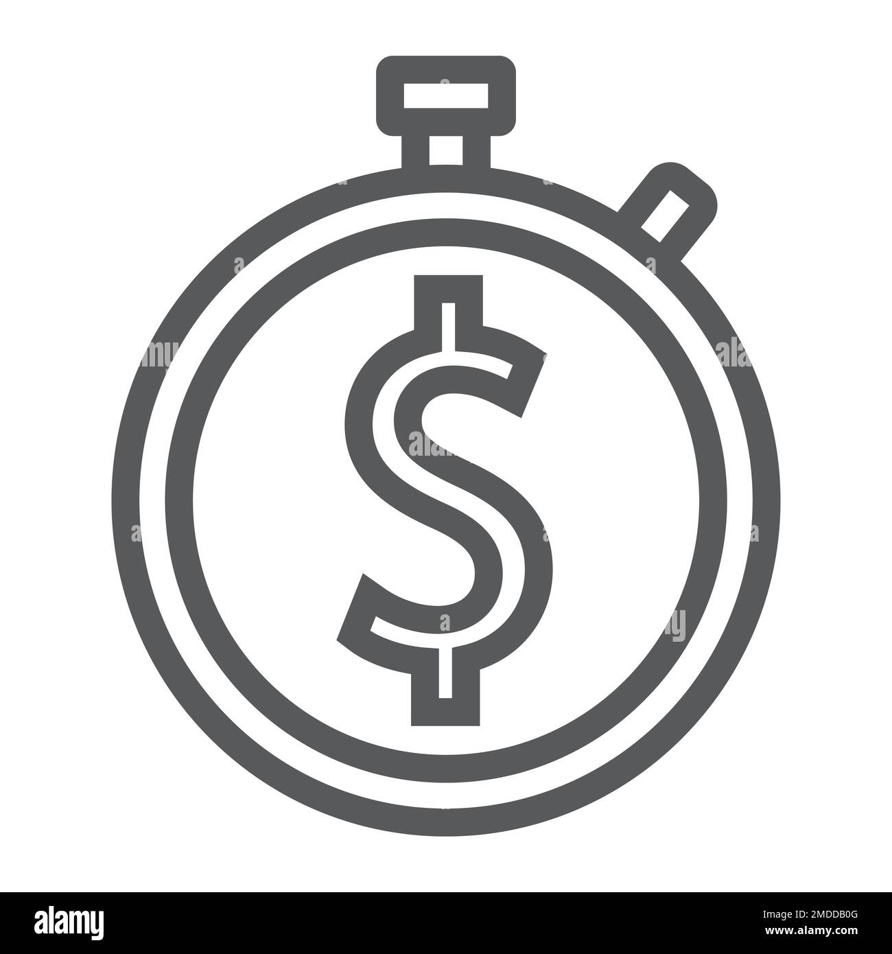 Time is money line icon, finance and banking, money sign, vector ...