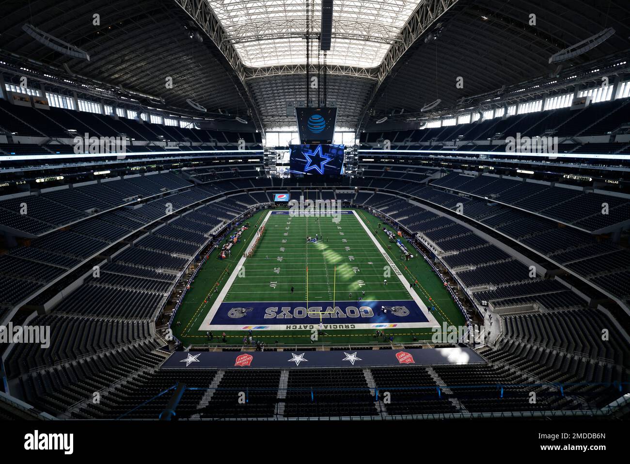 The NFL crucial catch in a general overall stadium view of AT&T Stadium ...