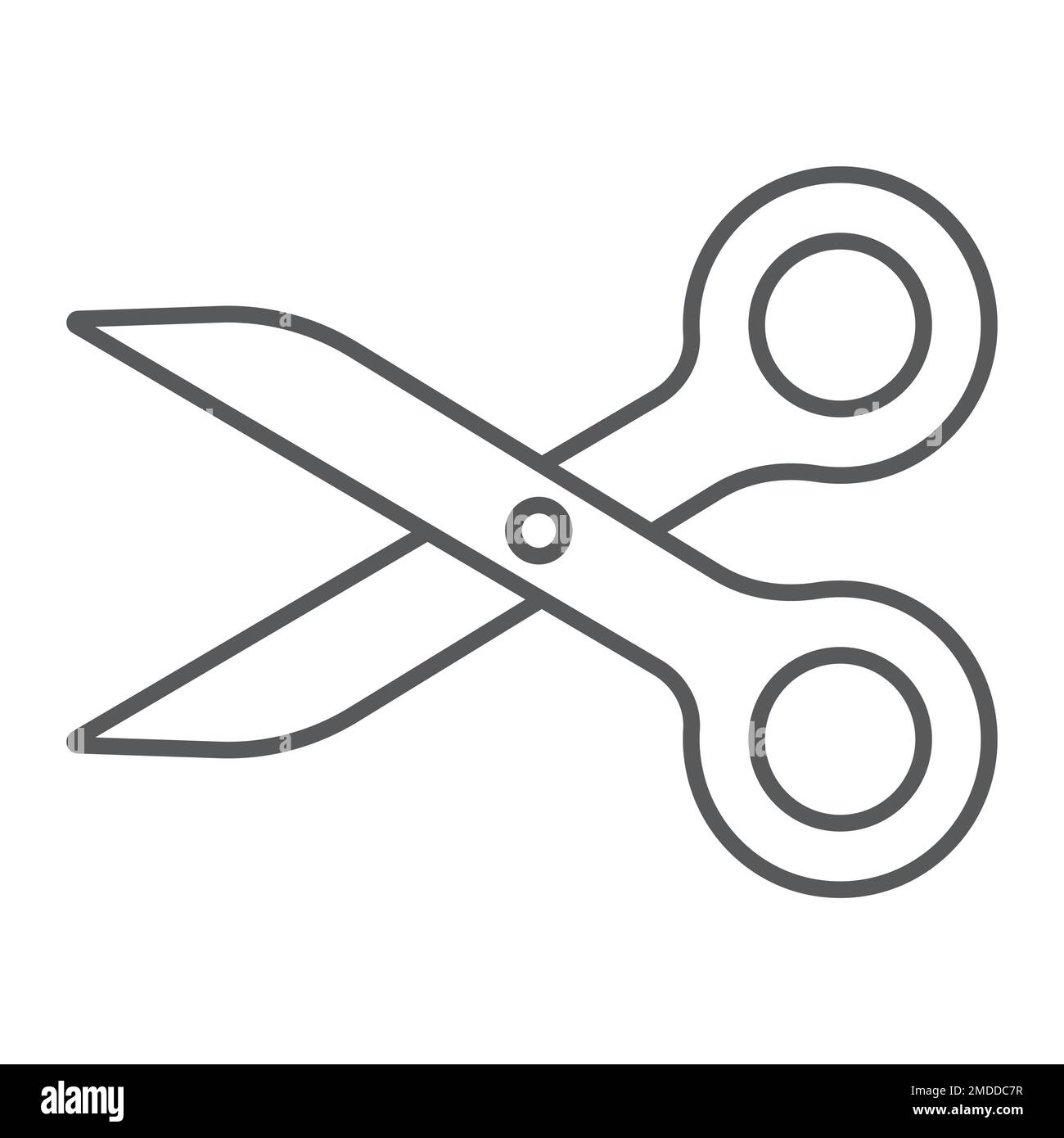 Scissors thin line icon, tools and design, cut sign, vector graphics, a ...