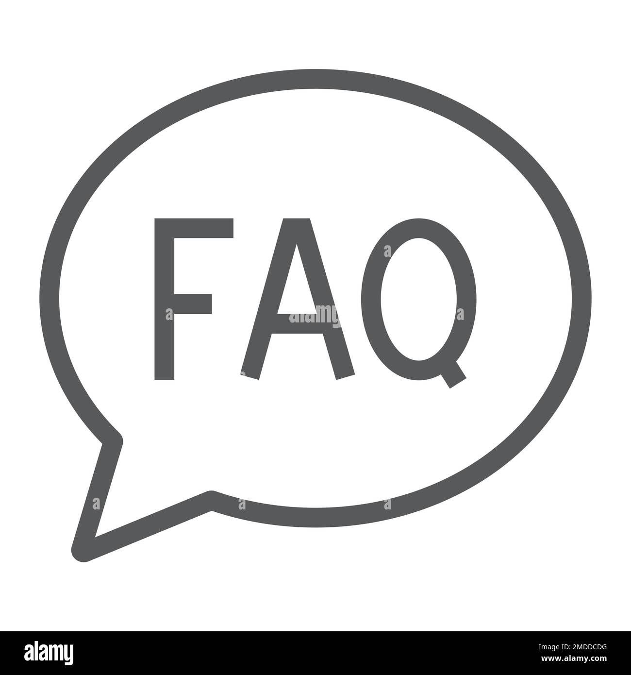 Faq line icon, speech and bubble, button sign, vector graphics, a ...