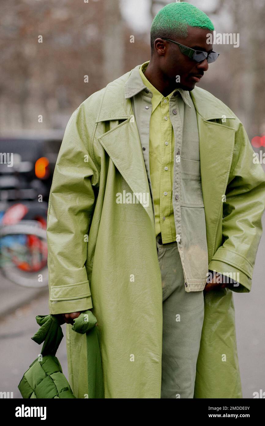 Street style, Dan Clement arriving at Wooyoungmi Fall-Winter 2023-2024 Menswear show, held at ...