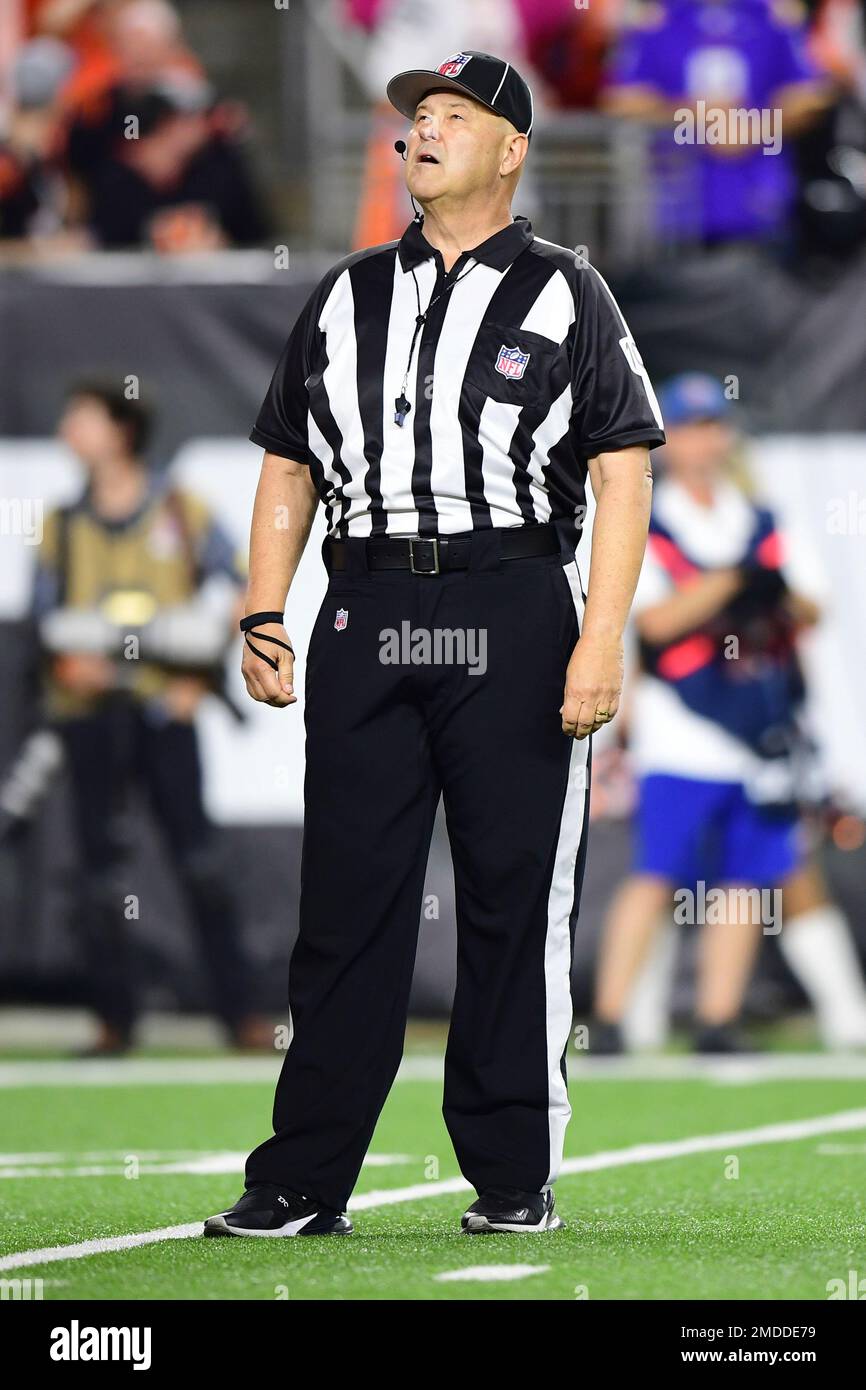 Umpire Bruce Stritesky (102) during an NFL football game between the ...