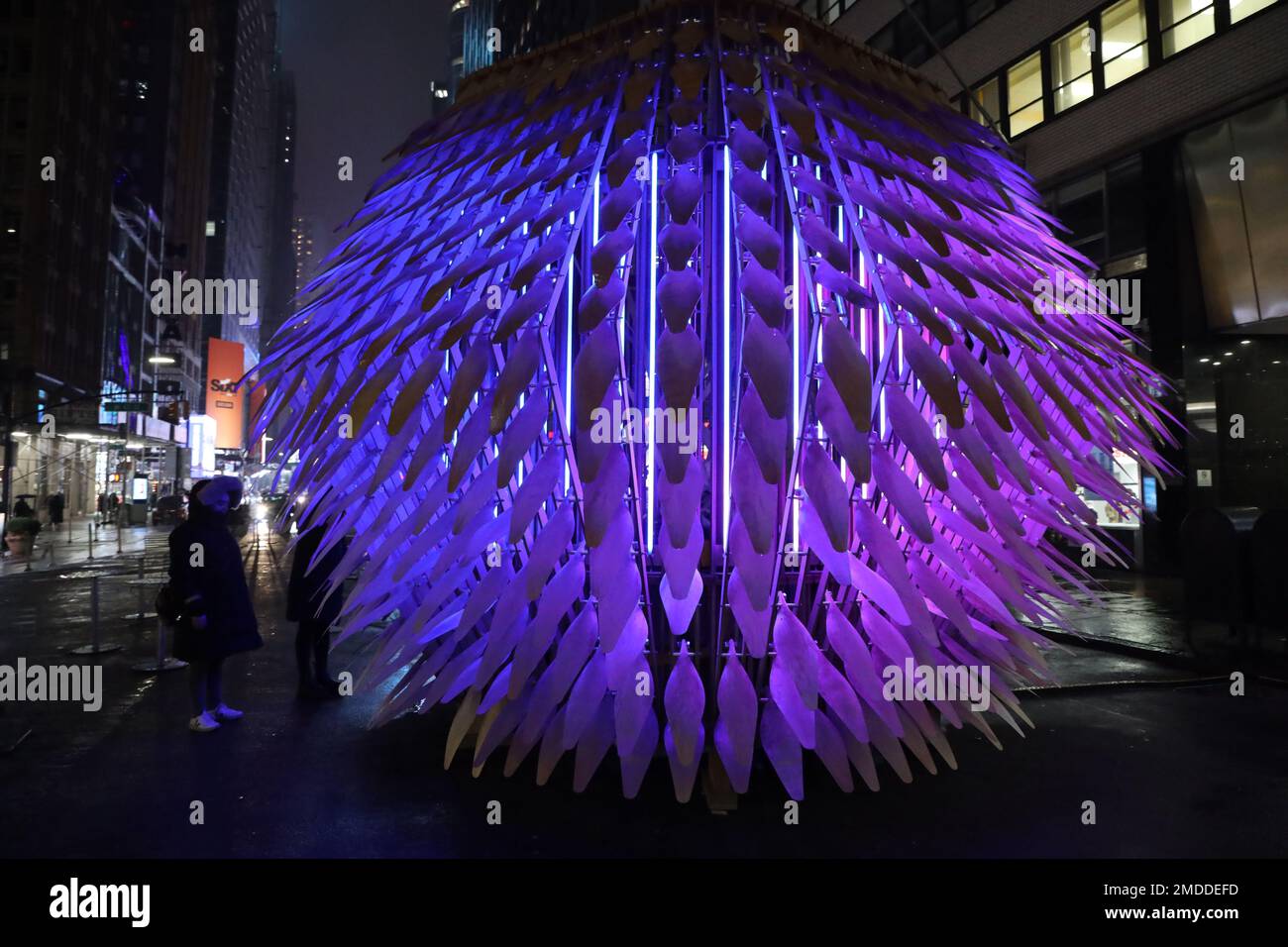 Kinetic light installation is now on display in the Garment District ...