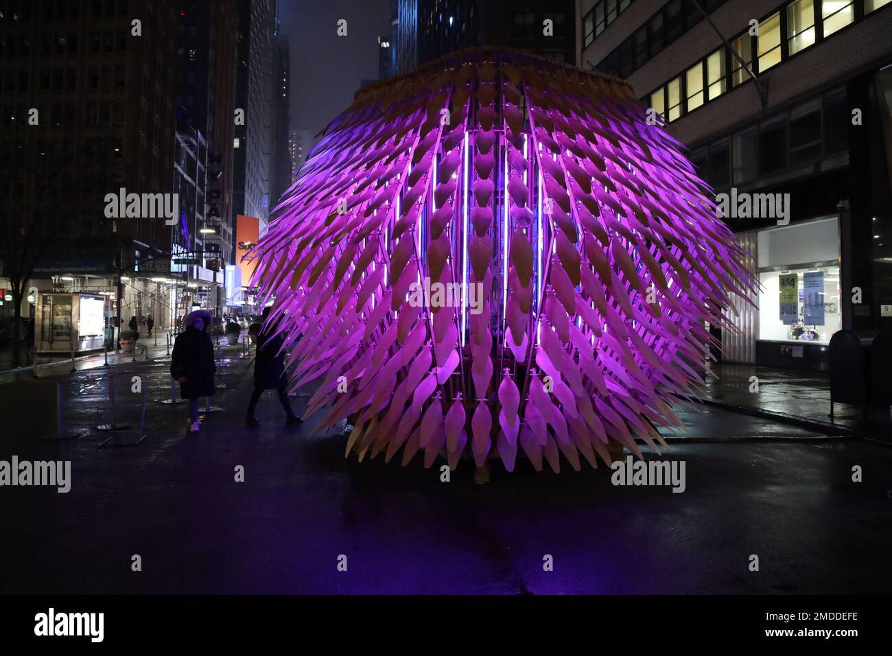 Kinetic light installation is now on display in the Garment District ...