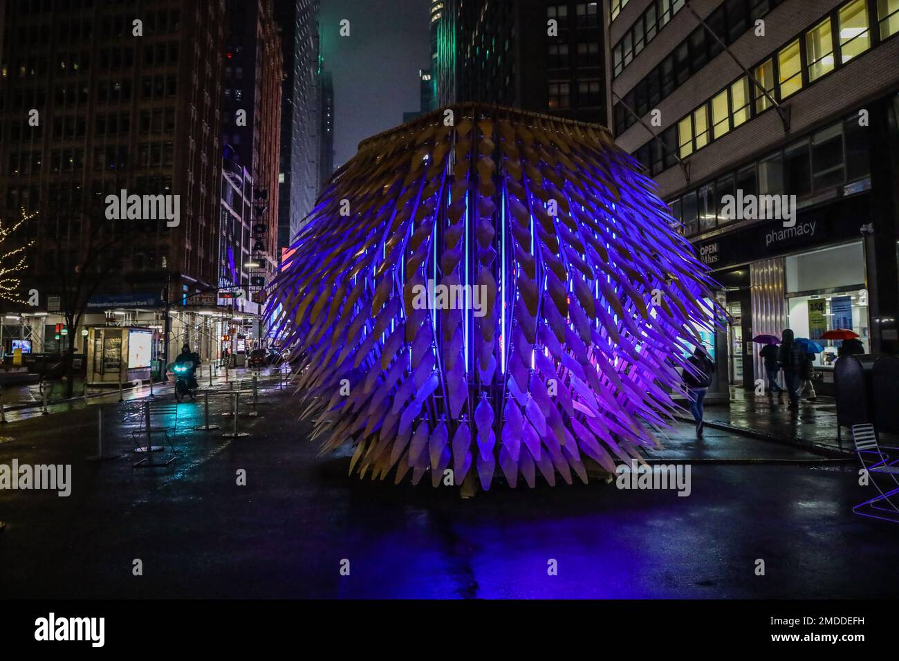 Kinetic light installation is now on display in the Garment District ...