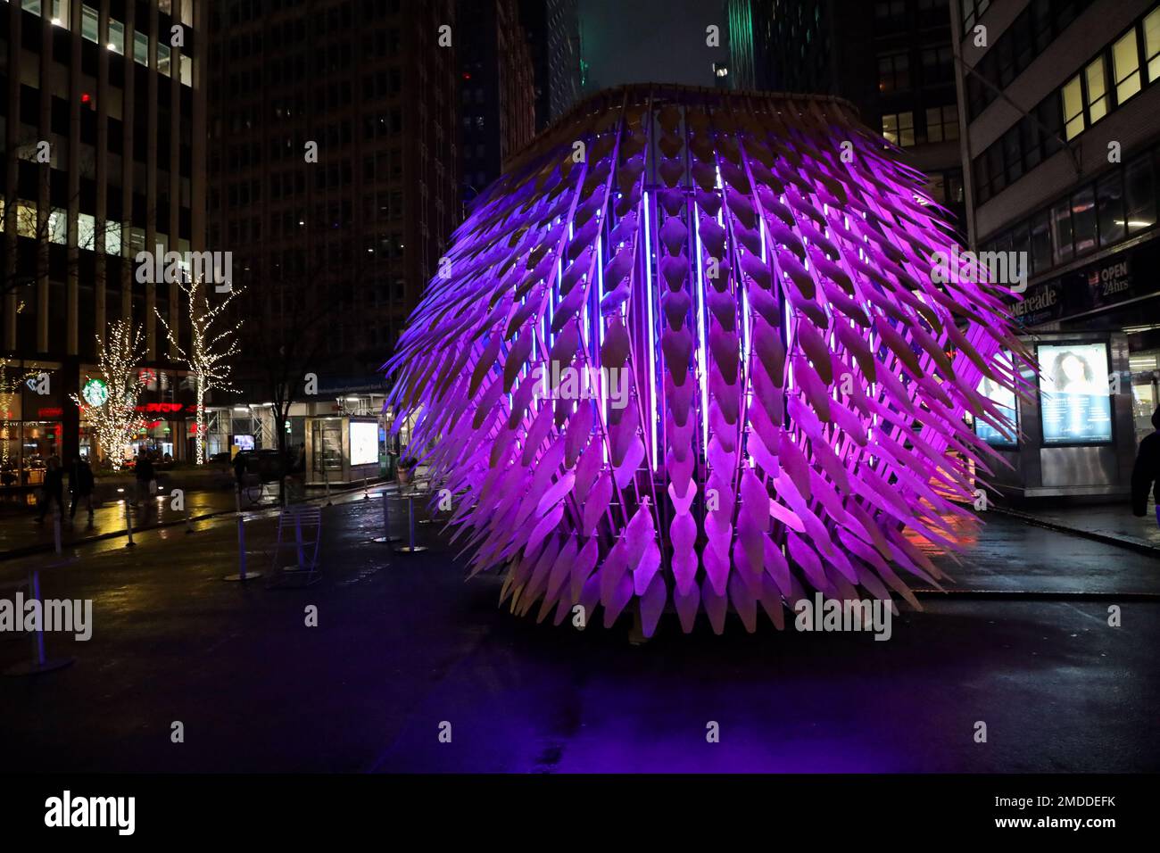 Kinetic light installation is now on display in the Garment District ...