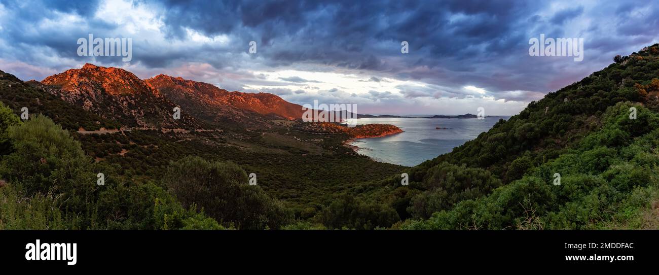 Small Town on a Rocky Sea Coast. Porto Sa Ruxi, Sardinia, Italy Stock ...