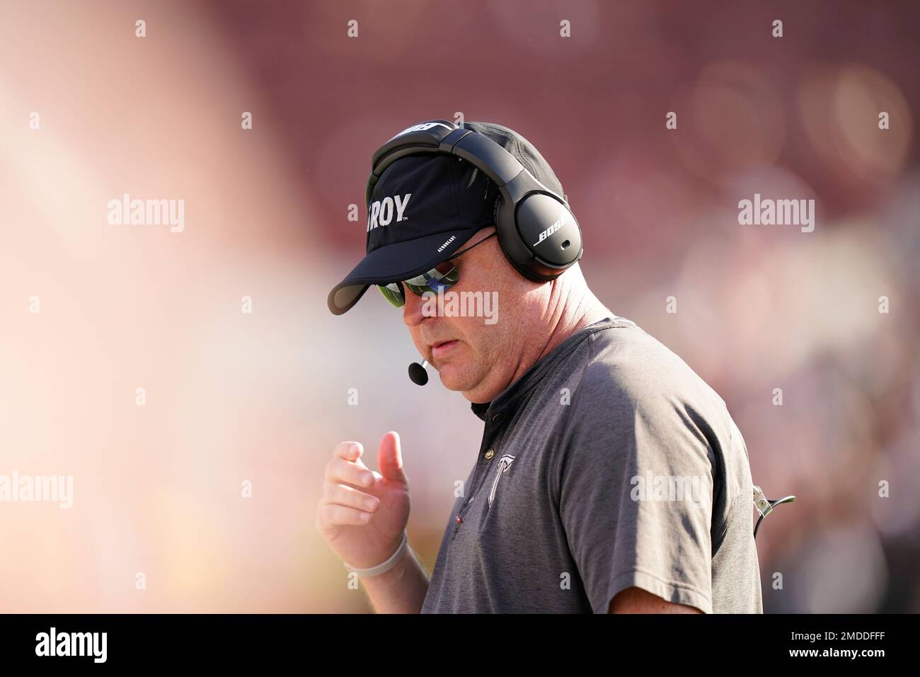 Troy head coach Chip Lindsey looks on in the first half of an NCAA ...