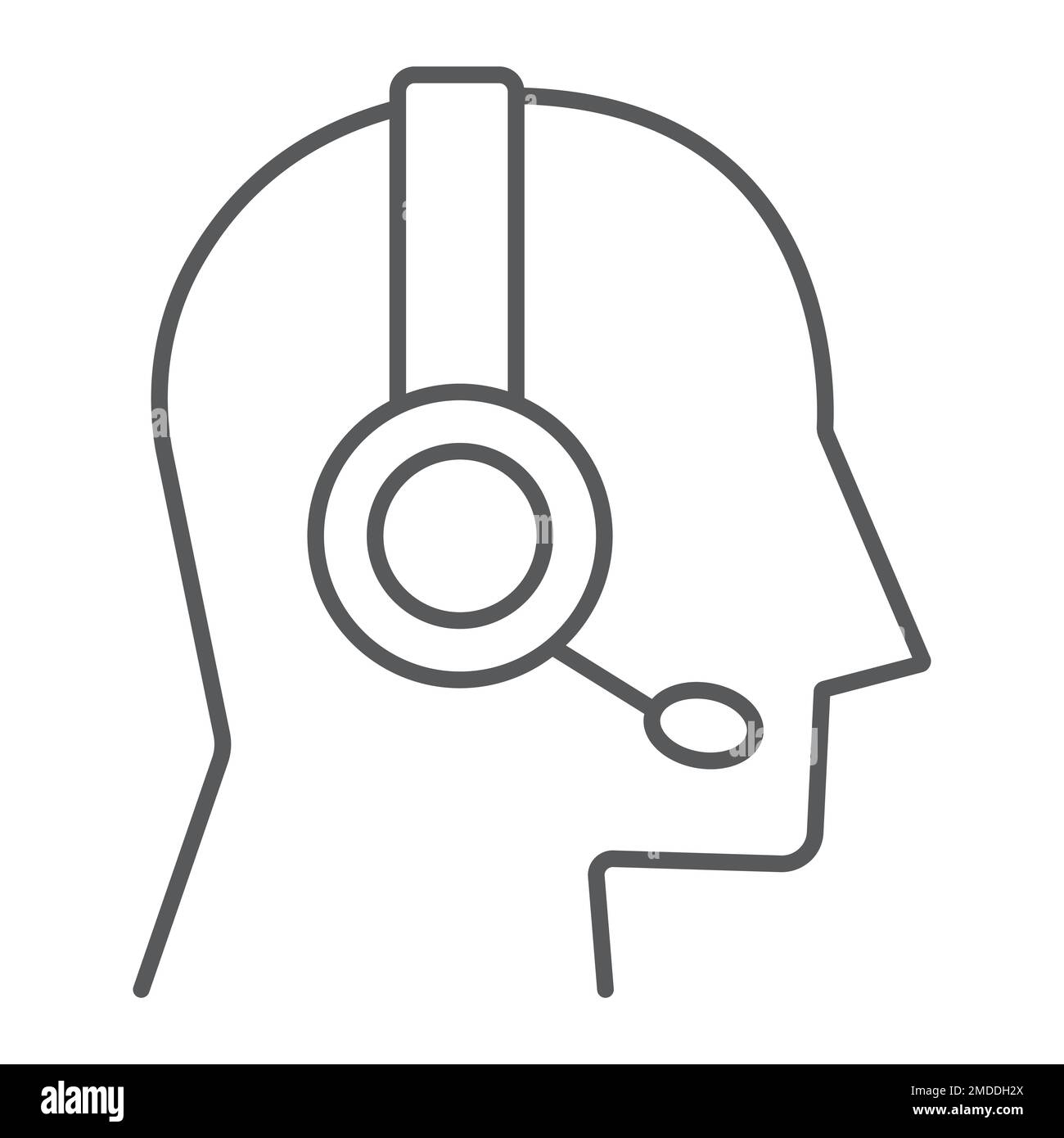 Online help thin line icon, contact us and operator, support sign ...