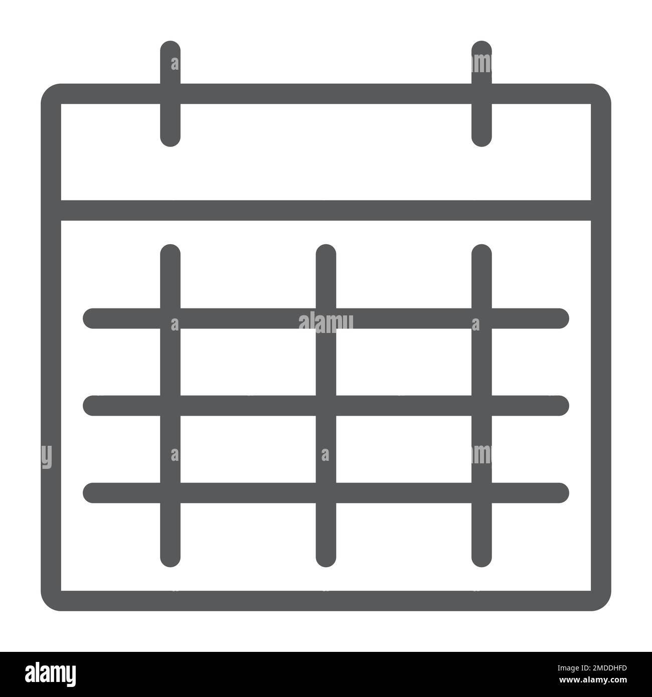 Calendar line icon, month and day, date sign, vector graphics, a linear ...