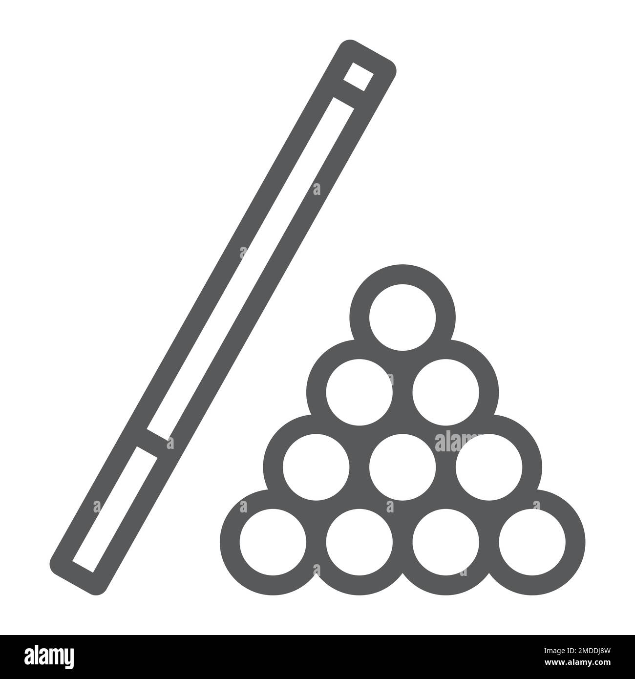 Billiard line icon, game and sport, pool sign, vector graphics, a ...