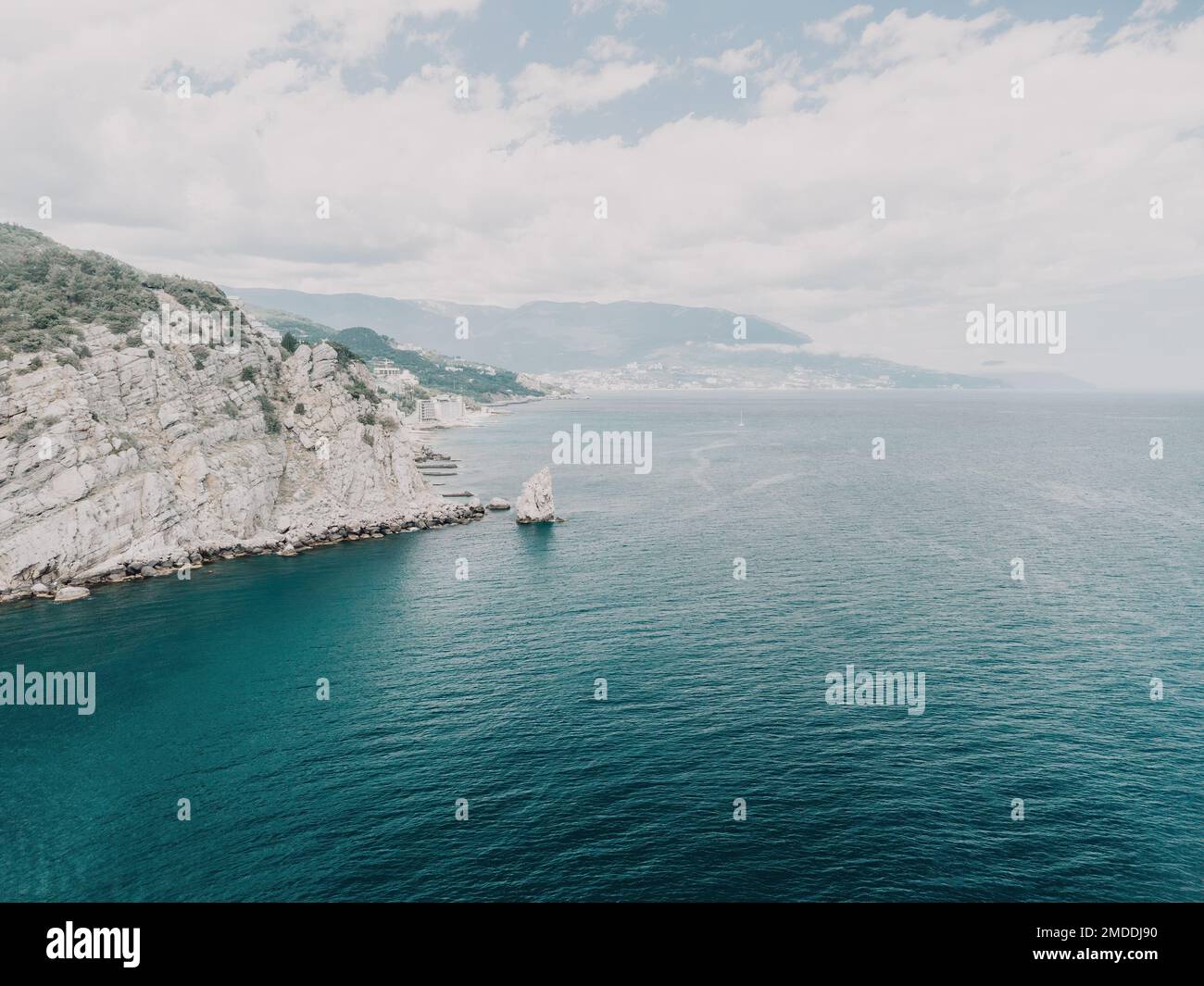 aerial photo of rock Parus Sail and Ayu-Dag Bear Mountain and near ...