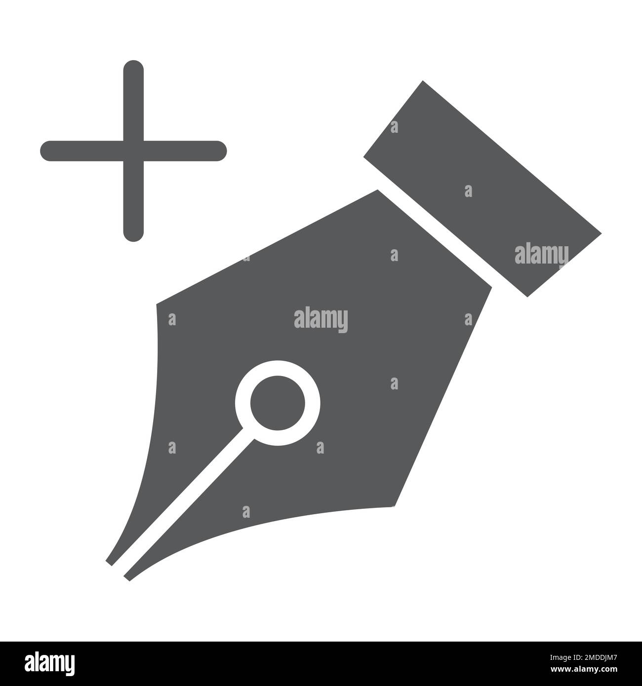 Add anchor glyph icon, tools and design, pen sign, vector graphics, a ...