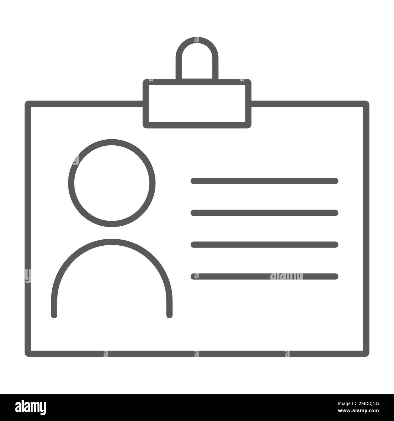 Account thin line icon, profile and id, avatar sign, vector graphics, a ...