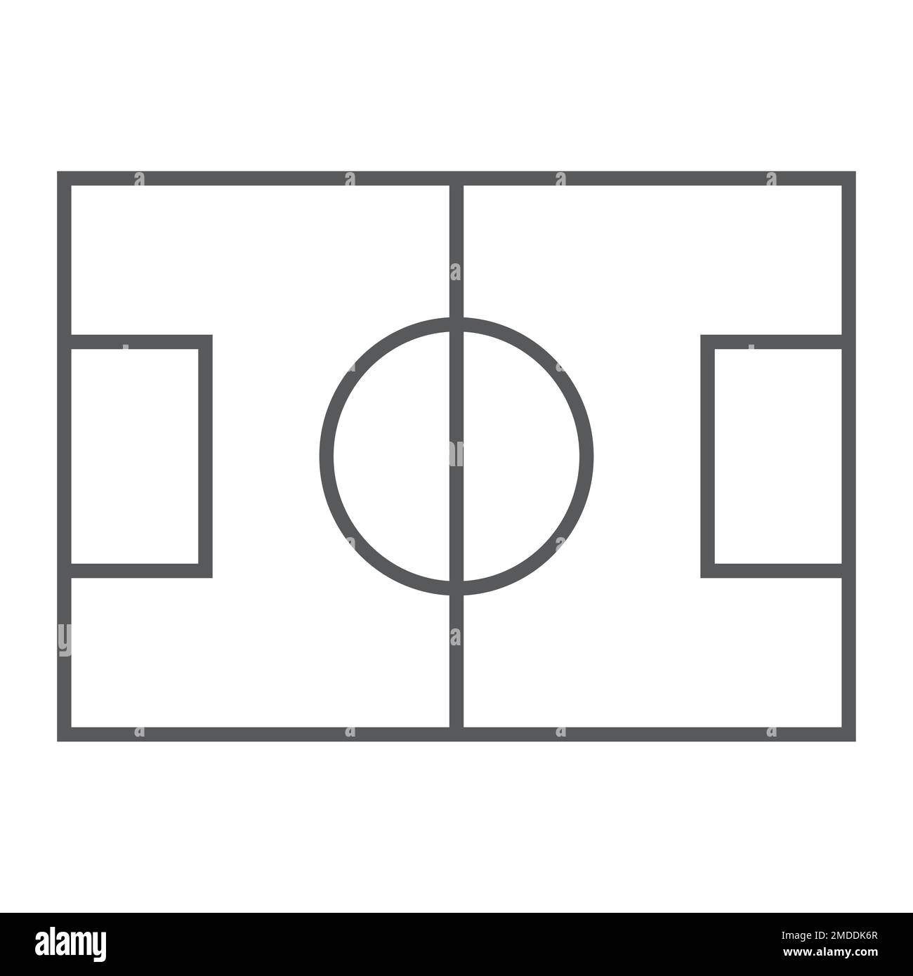 Soccer field thin line icon, game and sport, playing field sign, vector ...