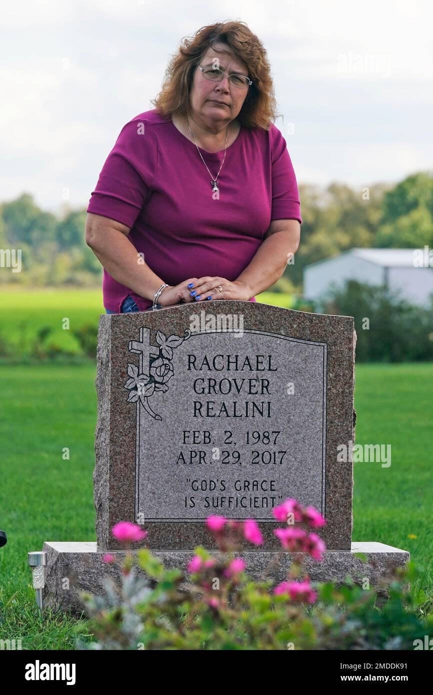 Sharon Grover stands over the grave of her daughter, Rachael, Tuesday ...