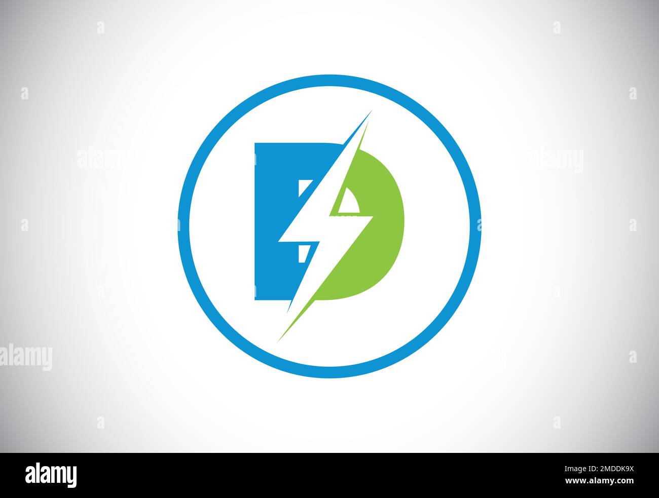Initial D letter logo design with lighting thunder bolt. Electric bolt letter logo vector Stock ...